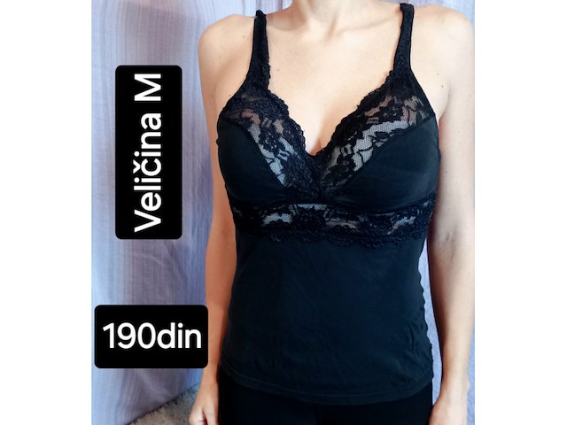 Ženska majica na bretele potkošulja crna M/38