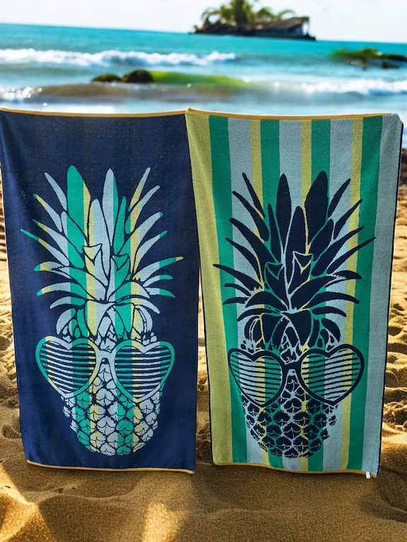 Plažni peškir Ananas 86x160cm, Šareni