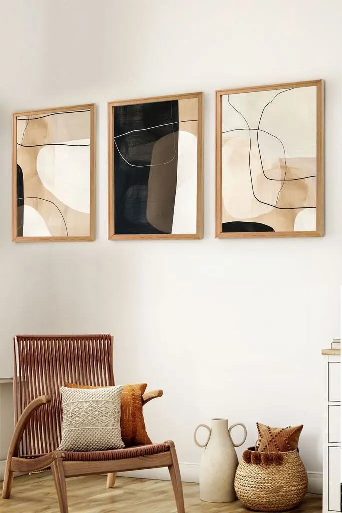 Wallity Set uramljenih MDF slika Myk3014-3, 3 Dela