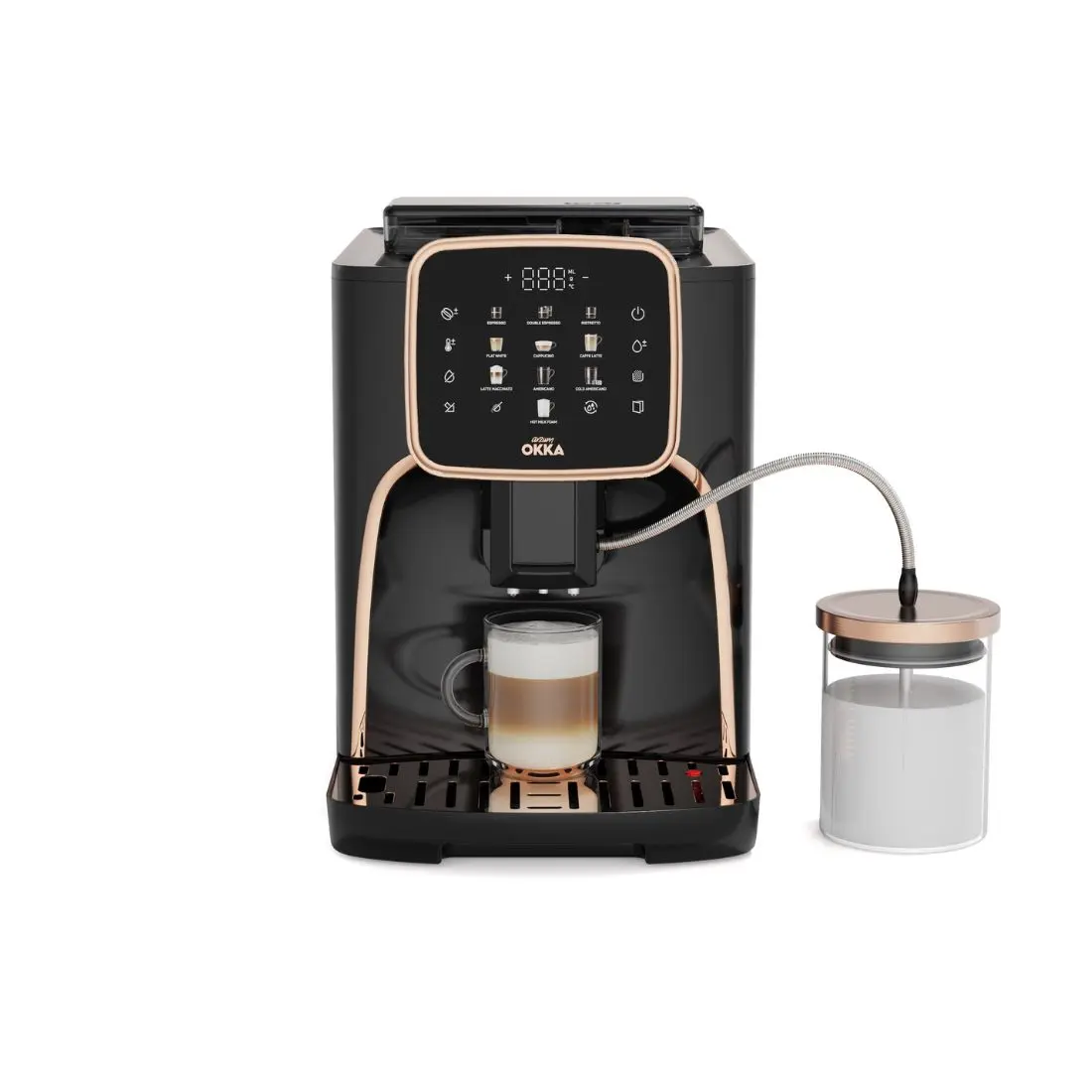 Arzum Okka Espresso automatski aparat Pro M OK0028-0400, Crno-bakarni