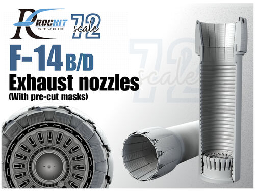 ROCKIT Studio 720104T Grumman F-14 B / D Tomcat - 3D-Printed CLOSED Exhaust Nozzles (for Tamiya Kits)