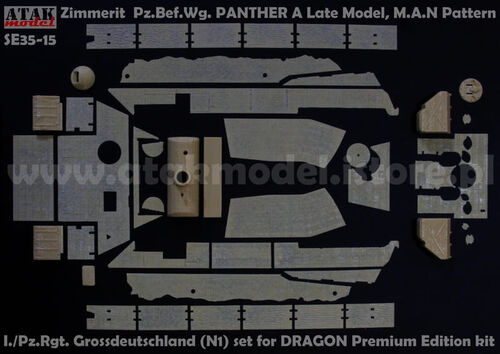 Atak Model 35092 Pz.Bef.Wag. Panther A (Late Model) - Zimmerit MAN Pattern / I./Pz.Rgt. Grossdeutschland (for Dragon Kits)