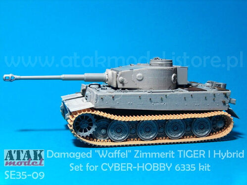 Atak Model 35094 Tiger I Early Production - Zimmerit Damaged Waffle Pattern No.1 (for Dragon 6335 Kit)