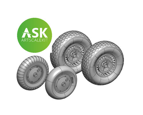 NEW! Art Scale Kit A72042 Messerschmitt Me-262 A-1a - Wheels Detail Set (for Arma Hobby Kits / 3D-Printed)