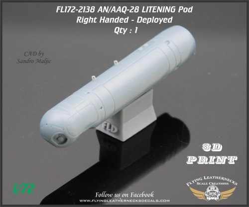 Flying Leathernecks 172-2138 AN/AAQ-28 LITENING Pod - Right Handed (Deployed / 3D-Printed)
