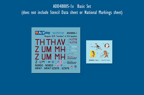 NEW! Aviaeology ADD48005-1X de Havilland Mosquito FB.VI - Intruders HJ719, HR147, & NS850 of 418 Sqn, RCAF (Basic Set)