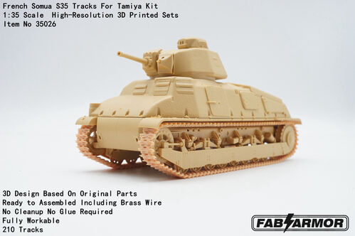 Fab Scale Fa35026 French Somua S35 - Tracks Set (for Tamiya Kits)