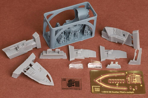 NEW! SBS Model 48107 Convair B-58 Hustler - Pilot Cockpit with Stanley Capsule Ejection Seats (for Revell and Monogram Kits)