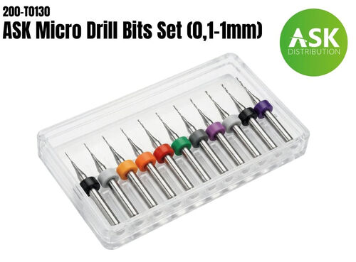 NEW! Art Scale Kit T0130 Micro Drill Bits Set - 10 pcs (0,1 mm - 1 mm)