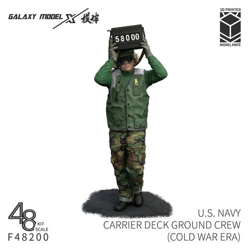 NEW! Galaxy-Model F48200 US Navy Carrier Deck Ground Crew - Cold War Era (1 Figure / 3D-Printed)