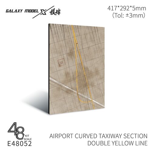NEW! Galaxy-Model E48052 Airport Curved Taxiway Section – Double Yellow LINE