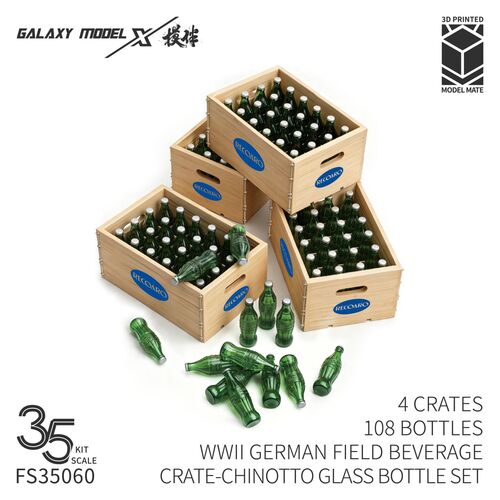 Galaxy-Model FS35060 German WWII Field Beverage Crate - Chinotto Glass Bottle Set (4 Crates / 108 Bottles)