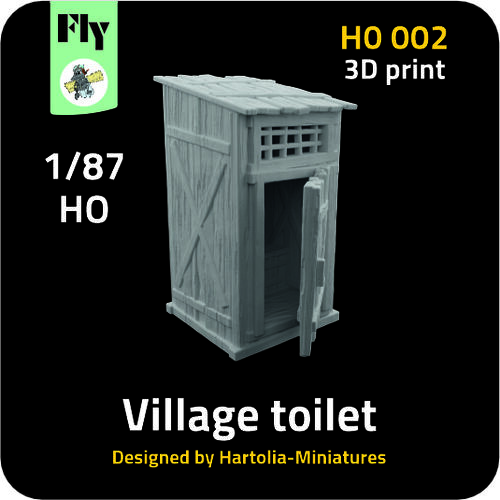NEW! FLY H0002 Village Toilet (3D-Printed)