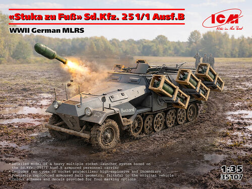 NEW! ICM 35107 Sd.Kfz. 251/1 Ausf.B Stuka zu Fuss - 'German WWII MLRS'