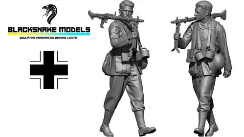 BlackSnake Model WER-04 German WWII Wehrmacht (1941) - MG34 Gunner / Soldier No.3 (1 Figure)