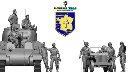 NEW! BlackSnake Model LECLERC French WWII 2nd Armored Division (Leclerc Division) Set