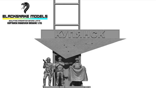 BlackSnake Model DS-08 Road Sign Ukraine No.2 – Kupyansk (3D-Printed)