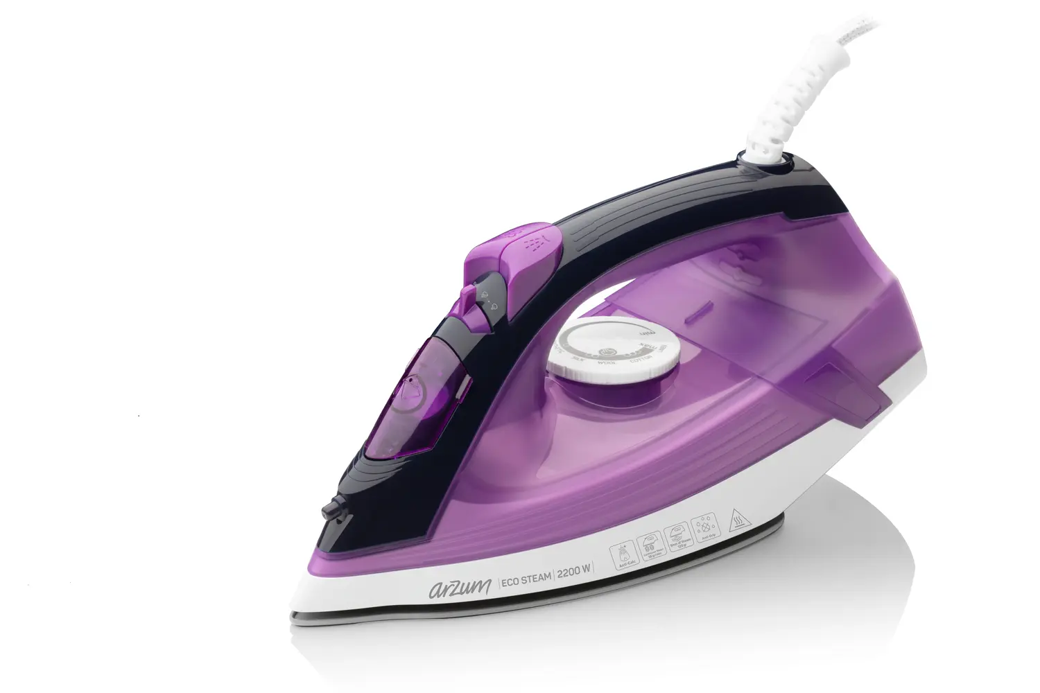 Arzum Pegla na paru Eco Steam AR6034-1800, 2200W, Keramička podloga, Ljubičasta
