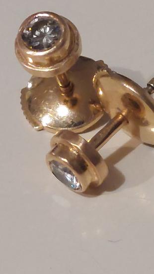 zlato 18k BRILIJANTI 2x 0.20ct mindjuse