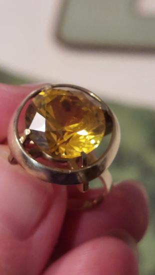 zlato 14k CITRIN 5 ct prsten