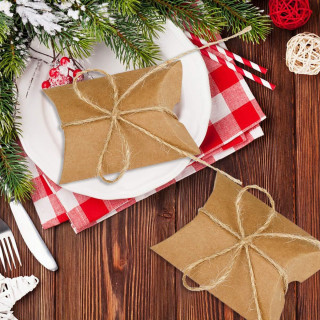 1+1 GRATIS Kraft Paper Box - Kutijica sa kanapom za pakovanje slatkisa i sitnih poklona