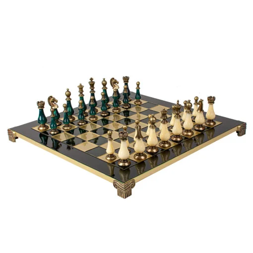 Elegantni Šahovski Set Zeleni 44 cm