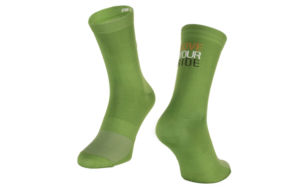 Čarape FORCE LOVE YOUR RIDE, zeleno S-M/36-41