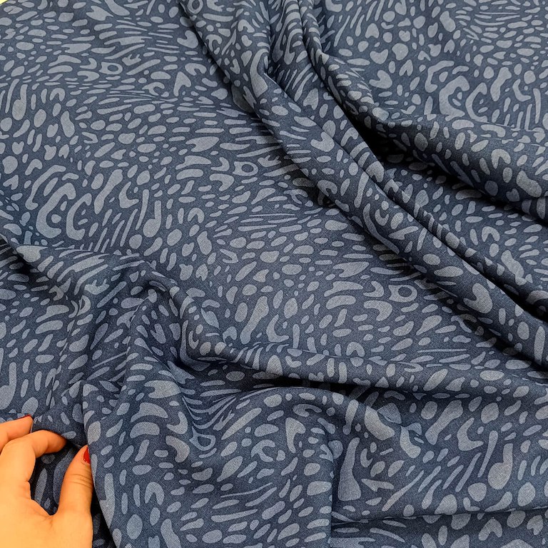 Lan viskoza DENIM LEOPARD ŠARA