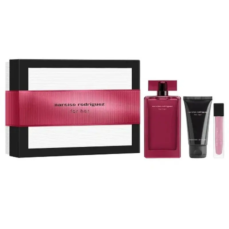 Narciso Rodriguez Ženski parfemski set For Her Intense EDP, 100ml+Losion za telo, 50ml+Mini parfem EDP, 10ml