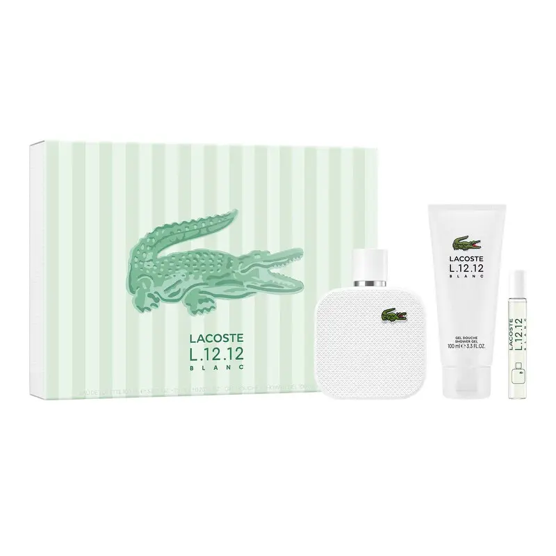Lacoste Muški parfemski set L.12.12 Blanc EDT, 100ml + Gel za tuširanje, 100ml+Mini parfem EDT, 7.5ml