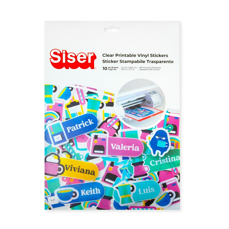 Siser Clear Printable Vinyl Stickers 10 kom