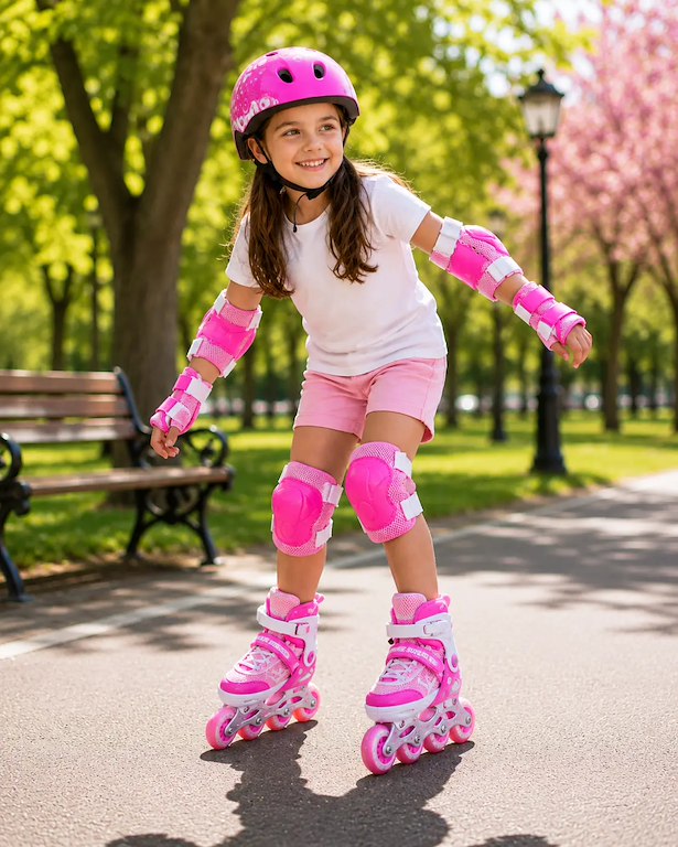 Topi Toys Dečiji set rolera sa kacigom i štitnicima RS9014A, Roze