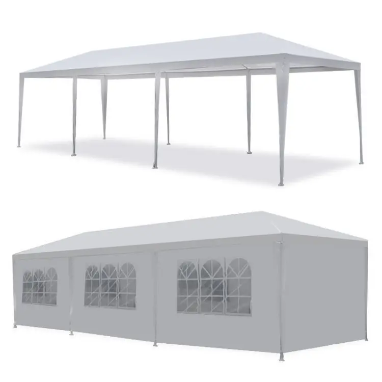 Baštenski šator, 3x9 m, 8 stranica, Beli