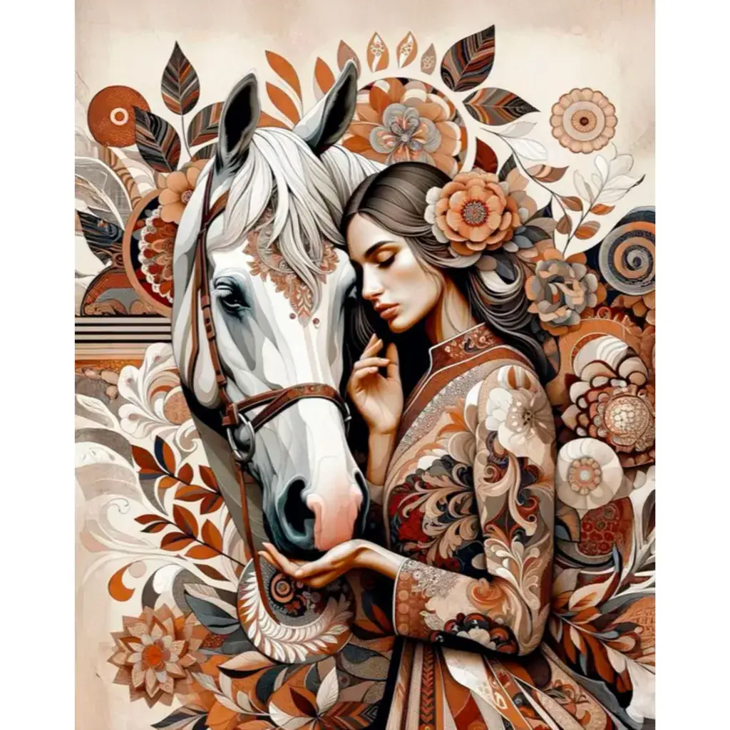 Slika po brojevima Devojka i konj, 40x50 cm