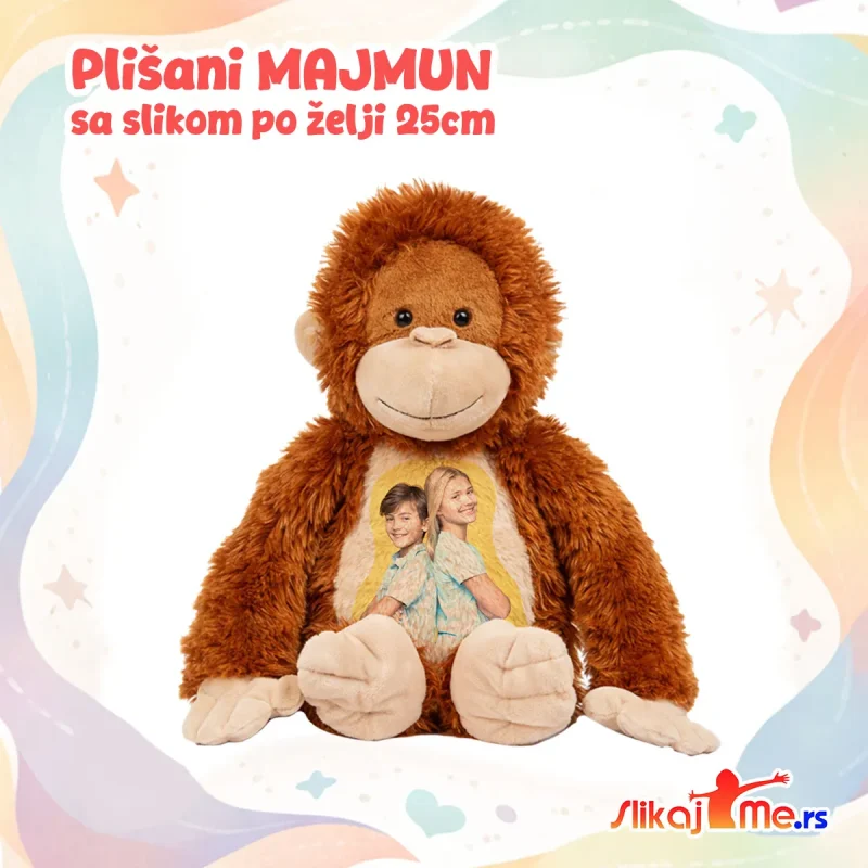 Plišani majmun sa slikom po želji