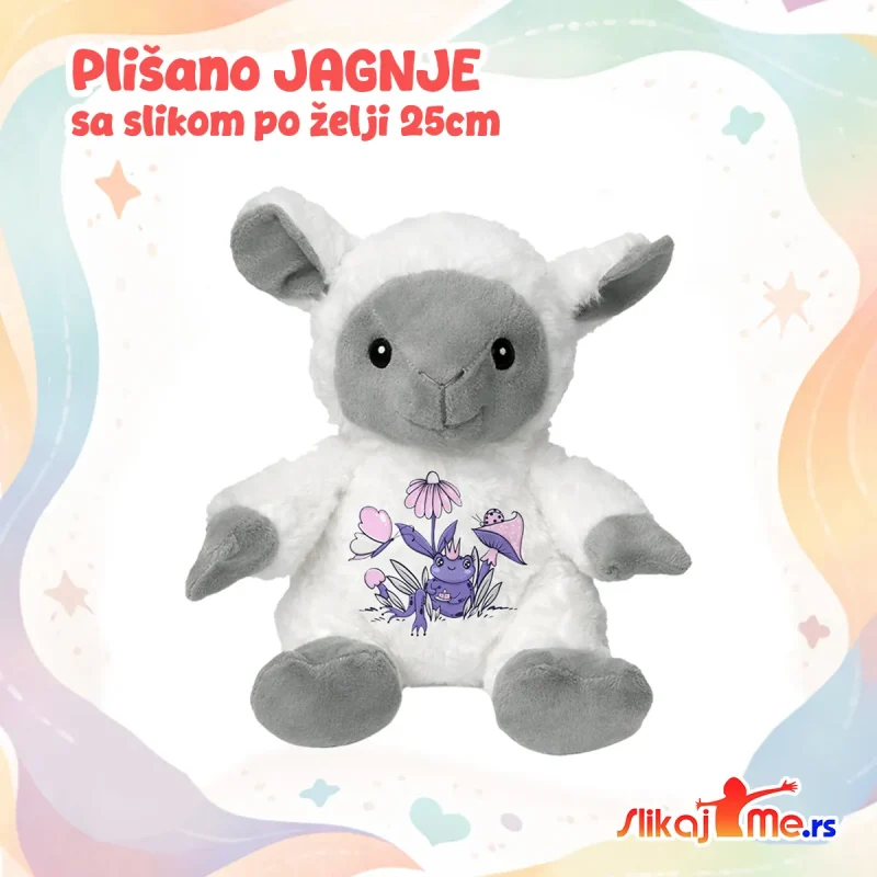 Plišano jagnje sa slikom po želji
