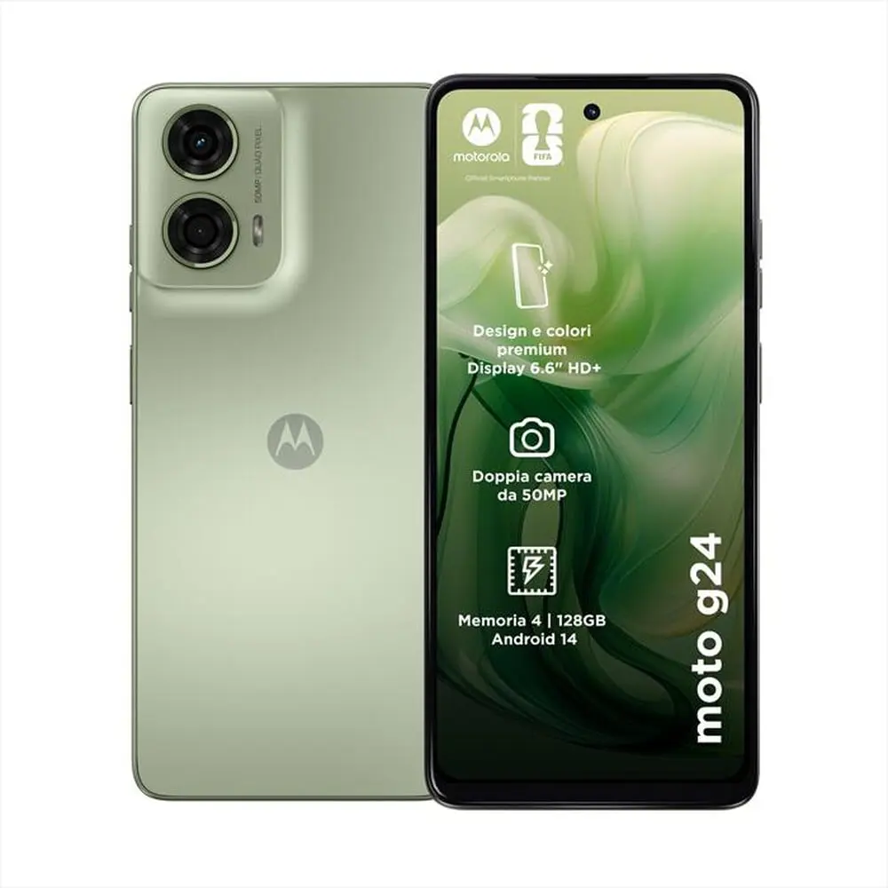 Motorola Refabrikovani mobilni telefon G24, 6.56", 50 MP, 8 MP, 4/128GB, Grade-C, Ice Green