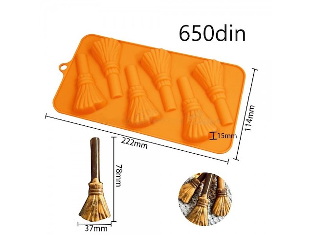 Silikonski kalup za dekoraciju, čokoladu, praline METLE