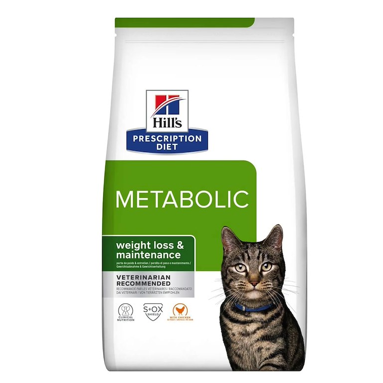 Hill's Prescription Diet Medicinska suva hrana za mačke za regulaciju telesne težine, Metabolic, Sa piletinom, 1.5kg