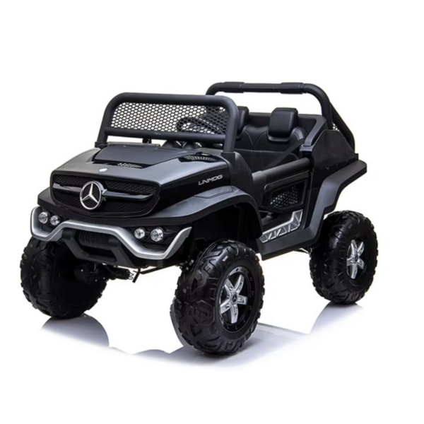 Džip Mercedes UNIMOG sa mekim gumama i kožnim sedištem – Crni (SM-25503C)