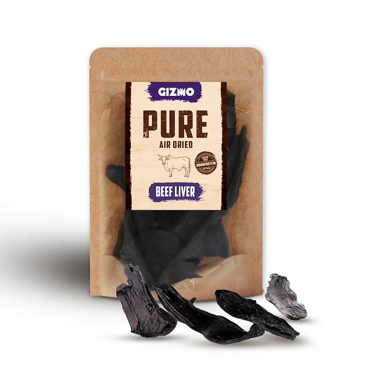 Gizmo Poslastica za pse 100% prirodna bez aditiva za trening i nagrađivanje, Pure sušena juneća jetra, 100g