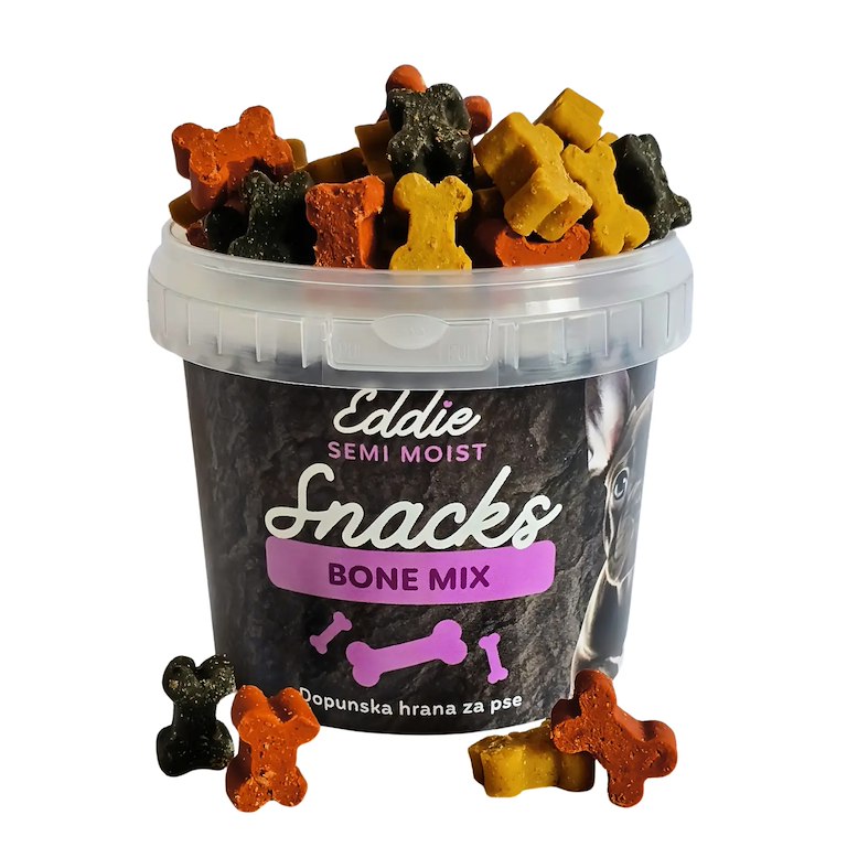 Eddie Poslastica za pse za trening i svakodnevno nagrađivanje, Semi Moist Snacks Bone Mix, 200g