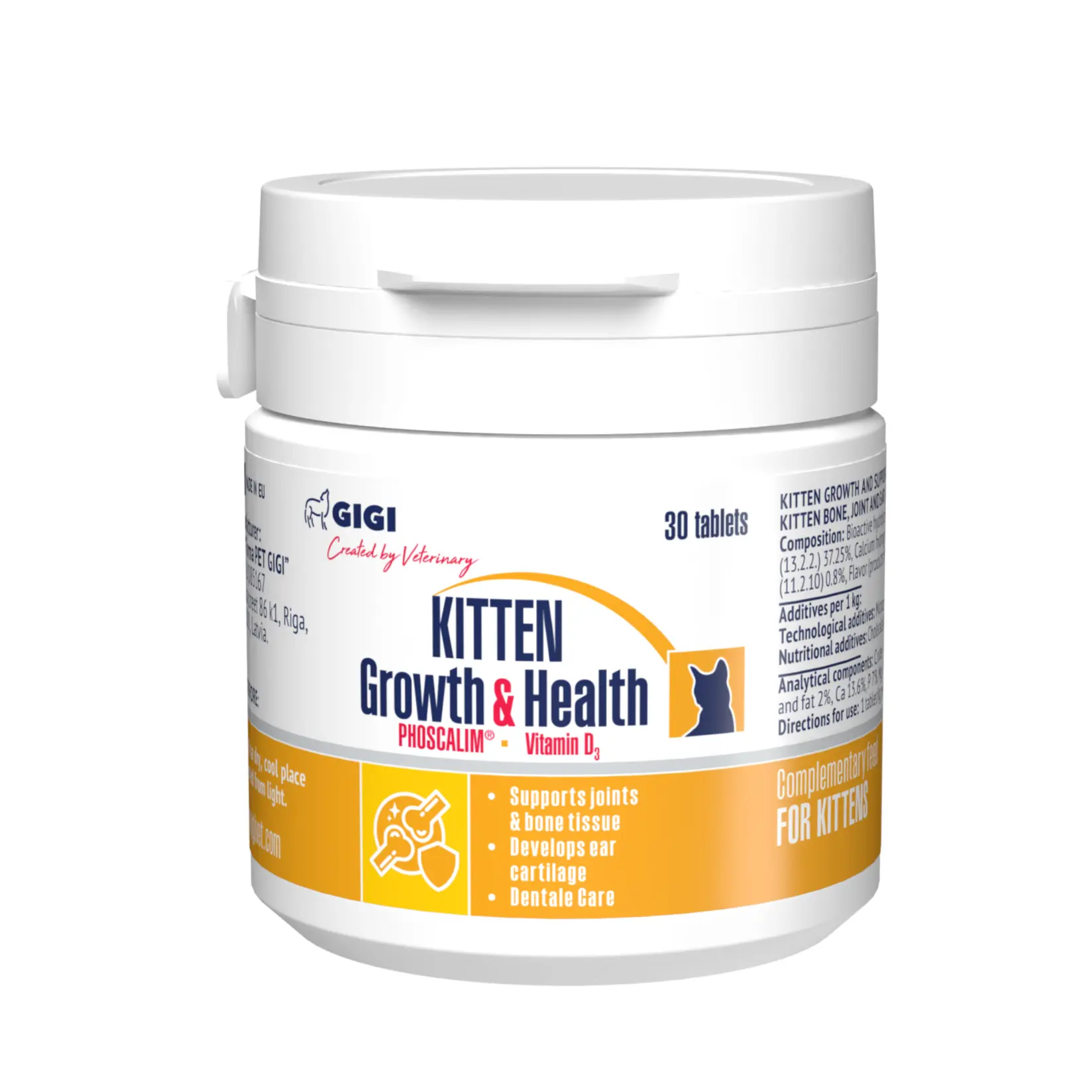 Gigi Dodatak ishrani za mačiće za rast i razvoj kostiju, Kitten Growth & Support 320 mg, 30 tableta