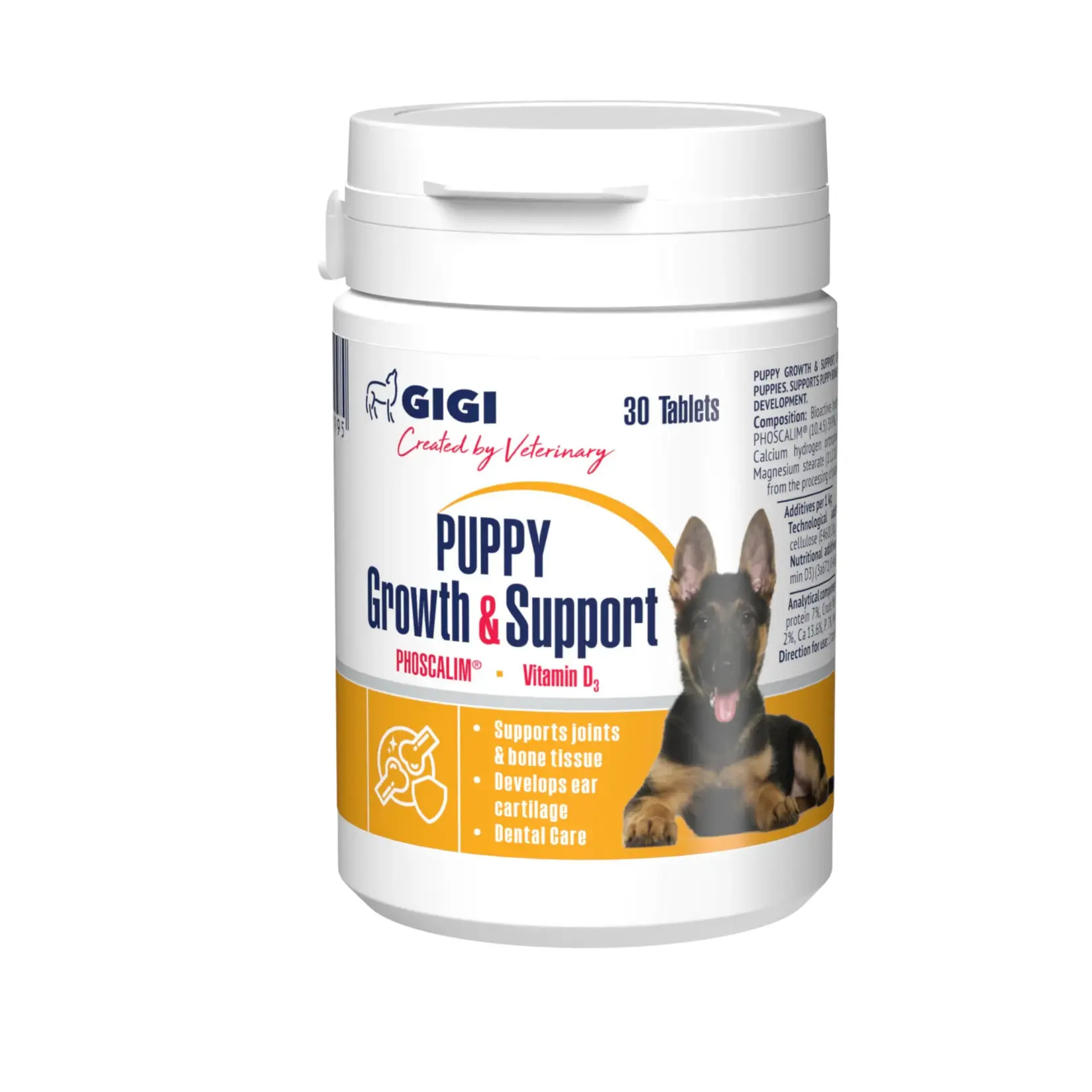 Gigi Dodatak ishrani za štence za rast i razvoj kostiju, Puppy Growth & Support 1600 mg, 30 tableta