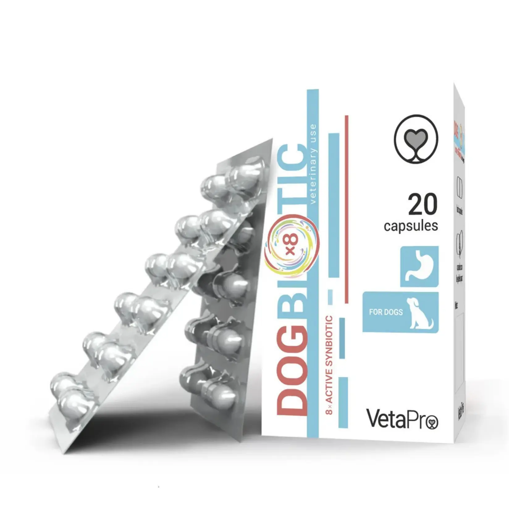 VetaPro Dodatak ishrani za pse za varenje i stabilnu crevnu floru, DogBiotic kapsule, 20 kom