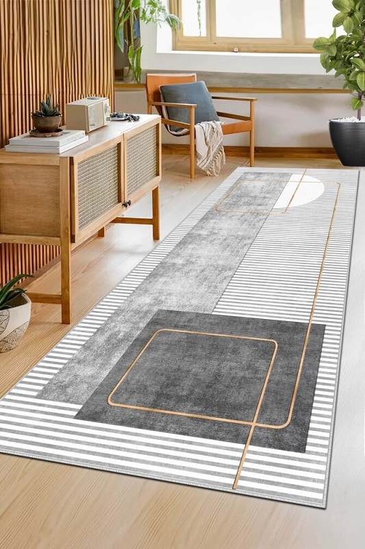 Staza sa gumenom podlogom 80x300cm – Crno – sivi pravougaonici, SHO-043