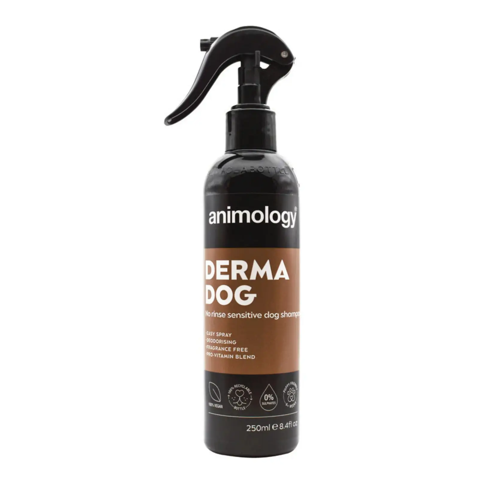 Animology Sprej‑šampon za pse za osetljivu kožu bez ispiranja, Derma Dog No Rinse Sensitive, 250ml