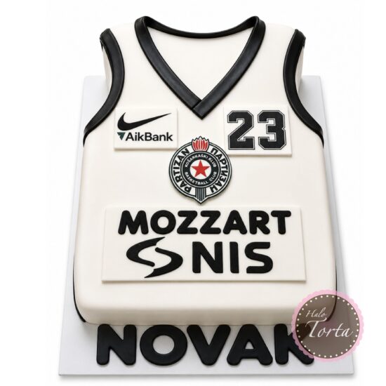 Košarkaški dres Partizan torta