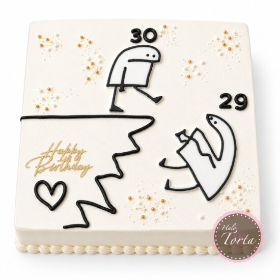 Minimalistička duhovita torta za 30. rođendan