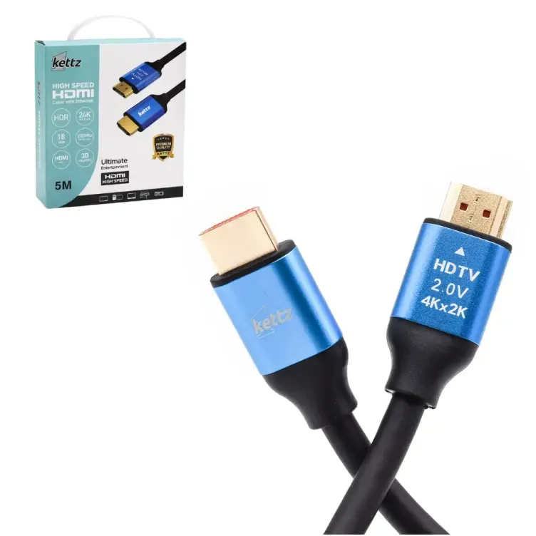 Kettz KT-HK2.0-5M HDMI kabl V2.0 gold 5m